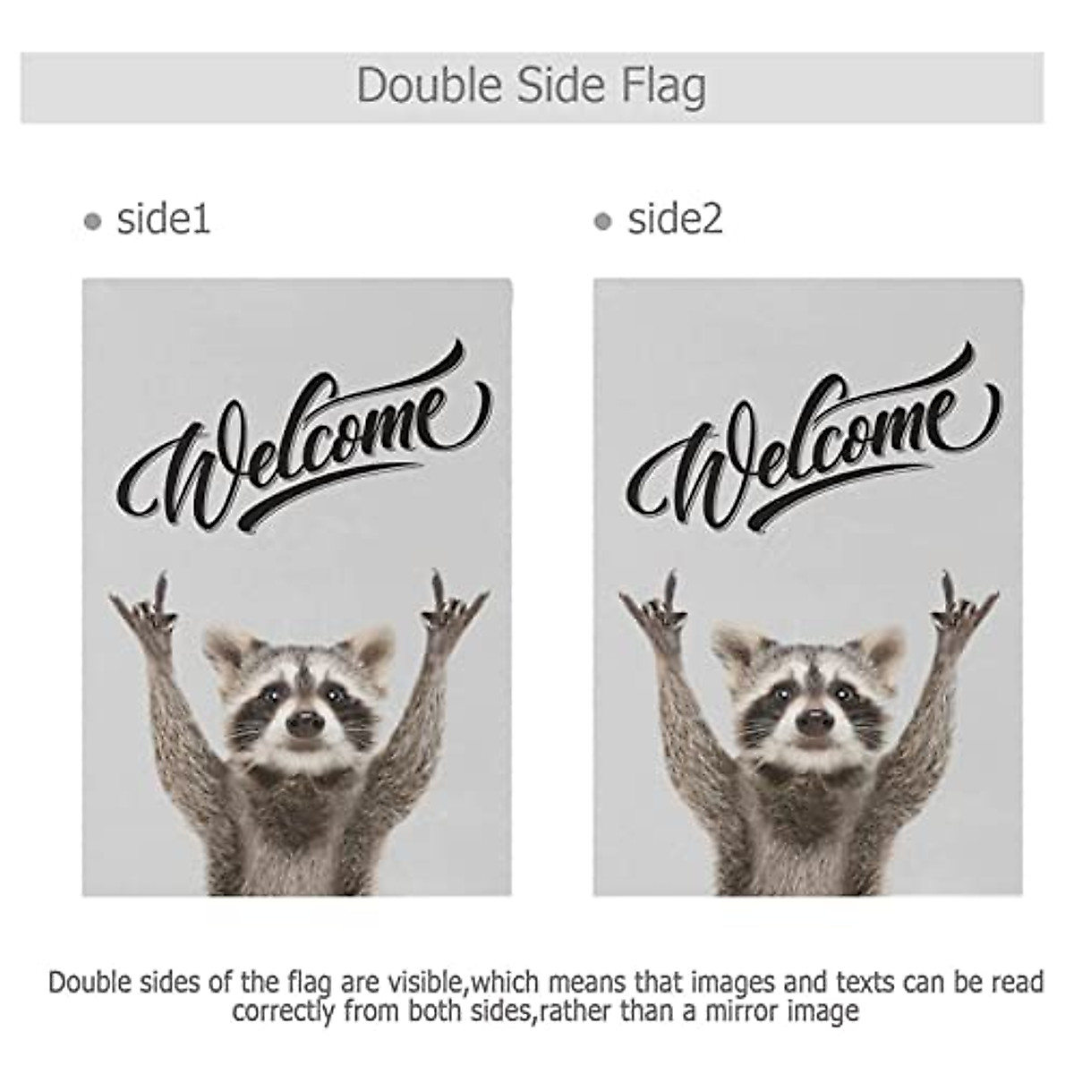 Tarity Funny Animals Raccoon Garden Flag Double Sided 12x18 Inch Yard Flag Festival Polyester Decorative Home Farmhouse Patio Outdoor Flags