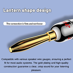 Viborg Audiocrast HiFi Speaker Banana Plugs Gold Dual Screws Locking Banana Connector Terminals 8 PCs (UST)