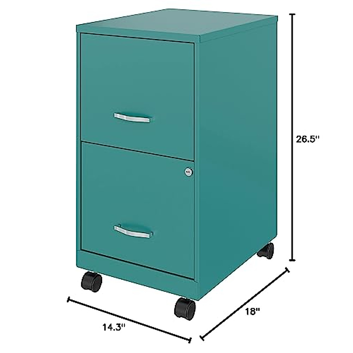 Lorell LYS SOHO File/File Mobile Cabinet, Teal
