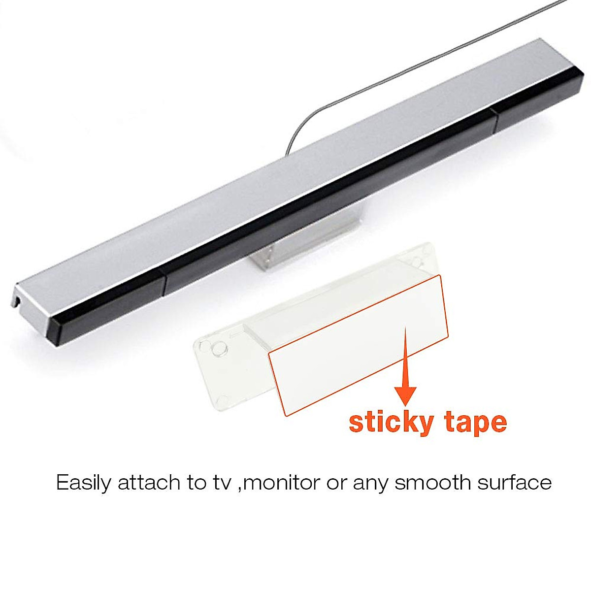 SOONORY for USB Wii Sensor Bar, Infrared IR Ray Motion Sensor Signal Receiver for Nintendo Wii and Wii U Console USB Port with Stable Stand(Black/Silvery)