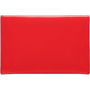 Dexmay Women Envelope Clutch Handbag Patent Leather Pouch Foldover Dress Purse Red