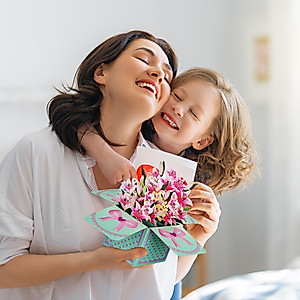 Banzk Thank you Card, 3D Pop up Greeting Cards, Birthday Gift Card with Note Card and Envelope, Teacher Appreciation Card, Best Friend Gift, Flowers Box Greeting Cards for Mom, Grandma, Father