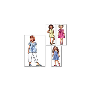 BUTTERICK PATTERNS B4176 Children's/Girls' Top, Dress, Shorts and Pants, Size 2-3-4-5