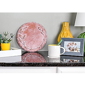 NAT & Jules Leaves Red Terracotta 12 inch Resin Stone Decorative Stepping Stone