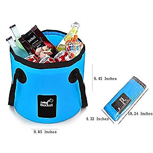 BANCHELLE Collapsible Bucket Camping Water Storage Container 20 L (5 Gallon) Portable Folding Foot Bath Tub Wash Basin for Traveling Hiking Fishing Boating Gardening (Blue)