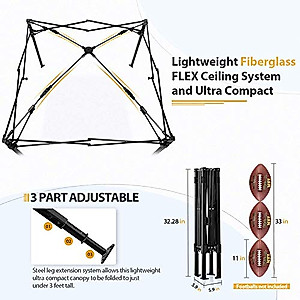 EAGLE PEAK Flex Ultra Compact 4x4 Pop-up Canopy, Sun Shelter, Changing Room, Portable Privacy Canopy Cabana for Pool, Fashion Photoshoots, or Camping, White/Blue