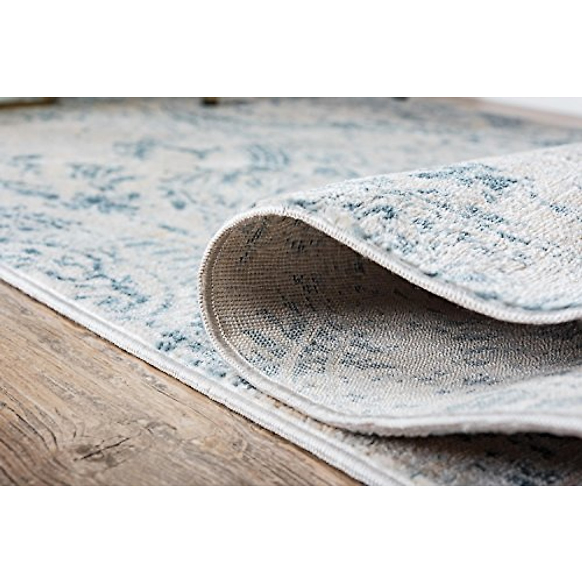 Unique Loom Paris Collection Pastel Tones Traditional Distressed Blue Runner Rug (2' 7 x 10' 0)