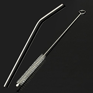 Connoworld Reusable Stainless Steel Drinking Straw With Cleaner Brush Kitchen Kit, Includes 1 Drinking Straw + 1 Cleaning Brush
