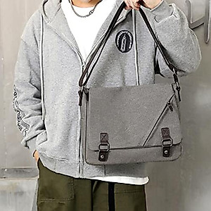 Vintage Canvas Satchel Messenger Bag for Men Women，Canvas Messenger Bag crossbody Shoulder Bag Chest Bag Travel Carry Bag