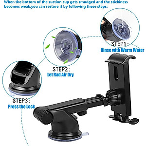 SincereFly Car Mount, 7-10.5inch Tablet & 4.5-6.5inch Phone Holder, Portable Electronic Device Mount