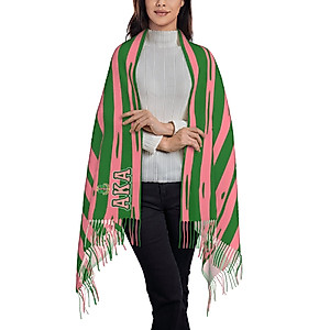 MAKOO AKA Scarf Sorority Winter Pashmina Shawl Wrap with Fringed Edges for Women, Warm & Soft, Gift Ready-70X28 Inches