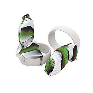 TATACO Touch Controller Grip Cover with Adjustable Knuckle Straps, VR Lens Protect Cover, Wrist Straps for Quest 2, Anti-Throw Handle Silicone Protective Sleeve Camouflage