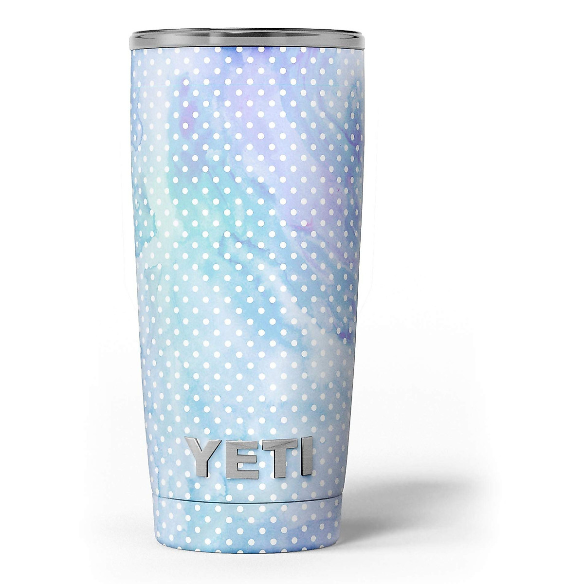 Design Skinz Micro Polka Dots Over Blue Watercolor Surface - Skin Decal Vinyl Wrap Kit Compatible with The Yeti Rambler Cooler Tumbler Cups