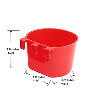 10pcs Feeder Cage Cups Hanging Chicken Water Cups Pet Bowl with Hooks Rabbit Food Dish for Cages Plastic Feeding & Watering Supplies for Pigeon Poultry Roosters Gamefowl Parakeet