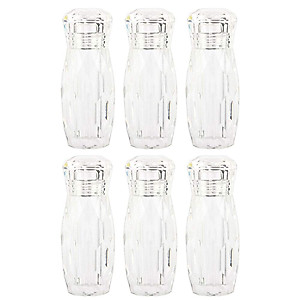 6 Pcs 5ml Clear Acrylic Nail Crystals Bottles Empty Refillable Micro Rhinestones Pixie Beads Bottle Containers for Nail Powder, Glass Caviar Beads, Facial Cream