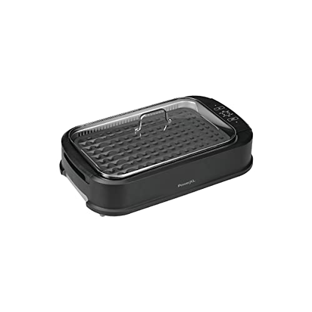 Power XL Smokeless Electric Indoor Removable Grill and Griddle Plates, Nonstick Cooking Surfaces, Glass Lid, 1500 Watt, 21X 15.4X 8.1, black