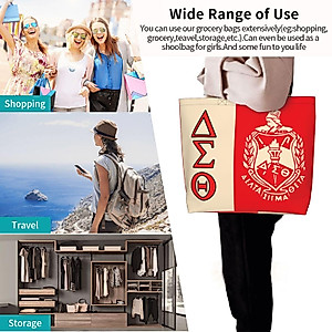 EUHFINLO Big Little Sorority Gifts Paraphernalia for Women, Large Capacity Shopping Tote Bag, Water-Resistant Material