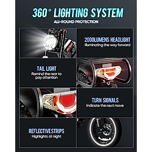 eAhora Juliet 60AH 1000W Electric Bike for Adults, 140 Miles+ Long Range Electric Bike, 20 * 4.0 Fat Tire Electric Mountain Bike, Longer Trip, Commuting, Delivery