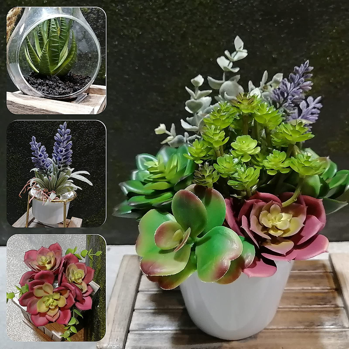Gardlike 16 Pcs Artificial Succulents Plants Unpotted Fake Plants for Home Garden Office Table Wall DIY Decoration