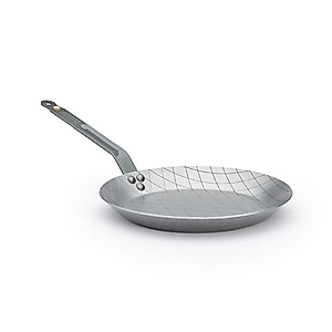 de Buyer MINERAL B Carbon Steel Steak Pan - 11” - Ideal for Searing & Browning Meat - Naturally Nonstick - Made in France
