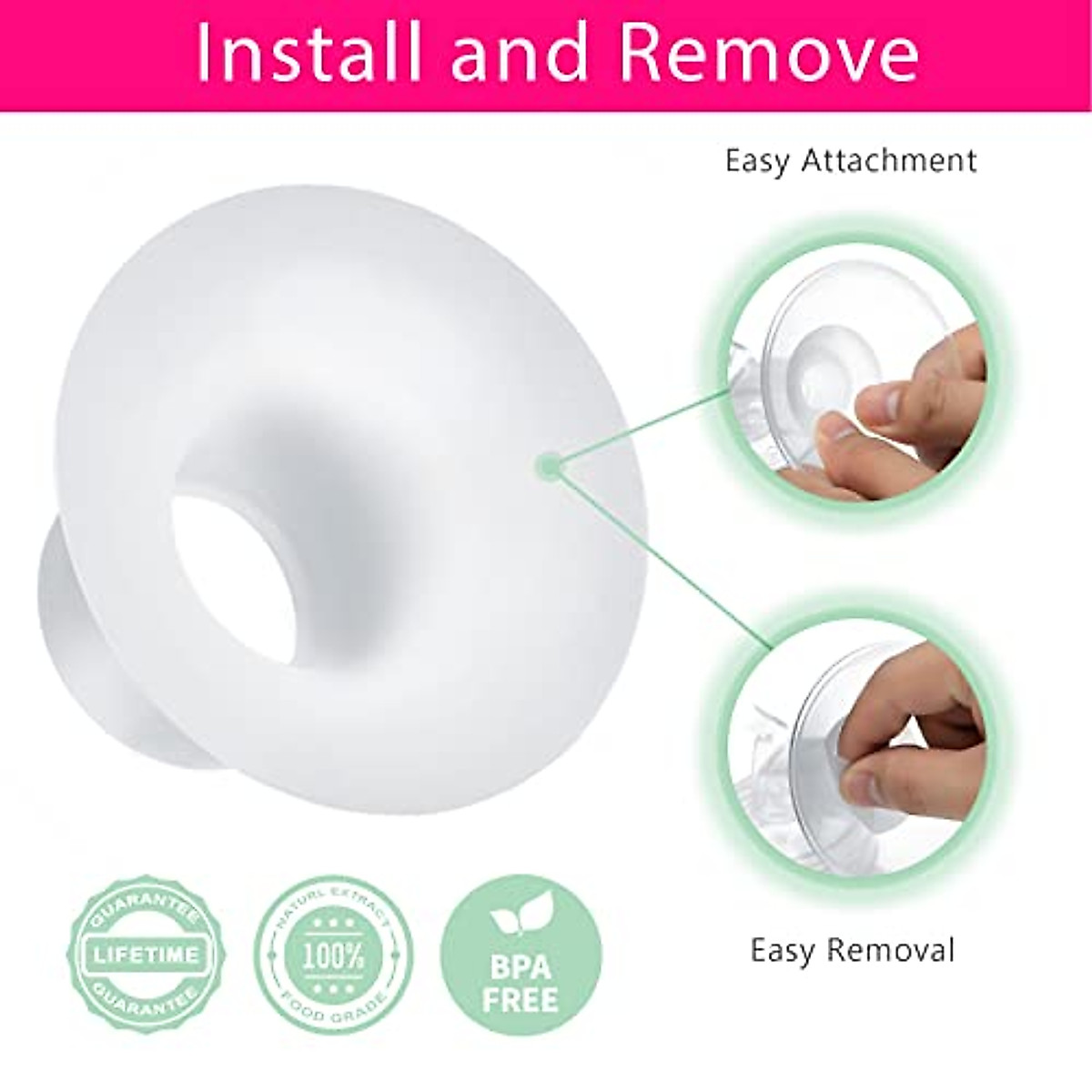 LOZAEVE 22mm Silicone Flange Inserts Compatible with for Spectra S1/S2, Medela, Bellababy, Elvie, Willow go, Momcozy S9 S10 S12, Freemie Breast Pump Insert Shields, Reduce 27-28mm Tunnel to 22mm, 2pcs