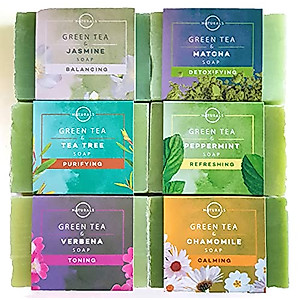 O Naturals. Natural Soap Collection and Green Tea Soap Collection Bundle. Two 6 packs 4 ounce Each Bar