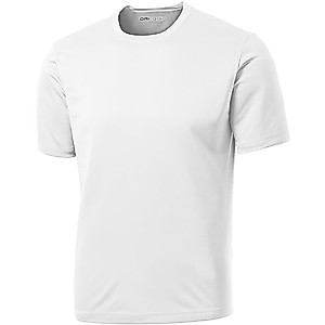 DRIEQUIP Men's Short Sleeve Moisture Wicking T-Shirt-XLT-White