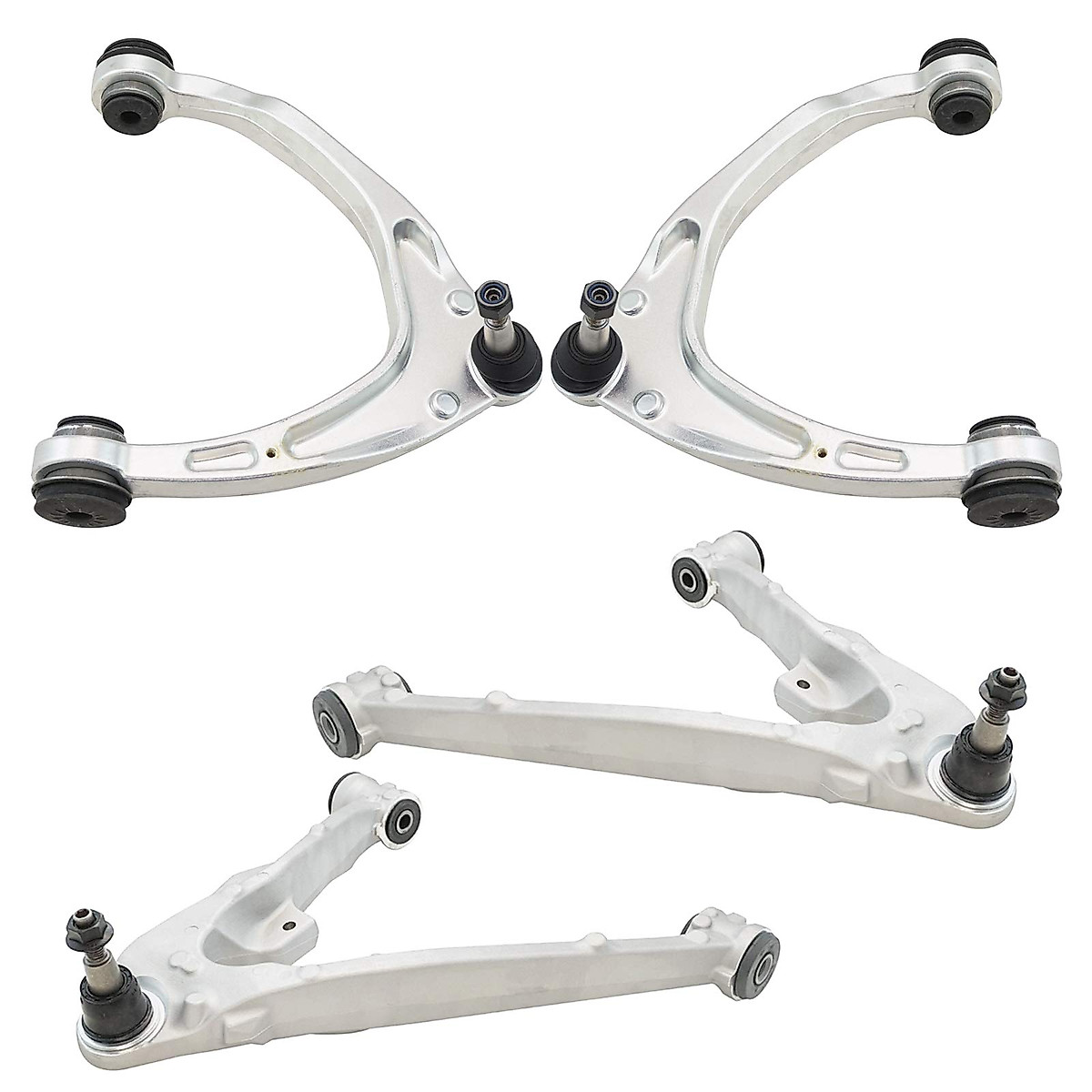 TRQ Front Upper & Lower Aluminum Control Arm Ball Joint 4 Piece Kit Set for Chevy Silverado/GMC Sierra/Chevy Tahoe/Suburban/Yukon New