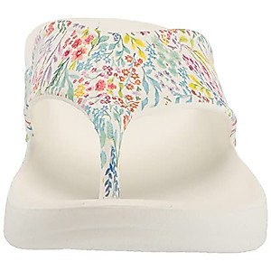 BZees Womens Villa Print Thong White Floral 8 M