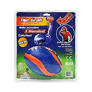 The Grab Football - Make Incredible One Handed Catches, Game of Catch and Throw Football Toy, Includes 2 Gloves