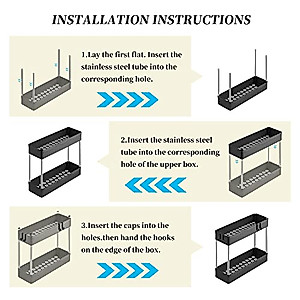 Under Sink Organizer, 2pcs Under Bathroom Cabinet Storage 2 Tier Under Sink Storage Rack, Under Cabinet Organizer Baskets, Under Sink Organizers and Storage for Bathroom Organizer