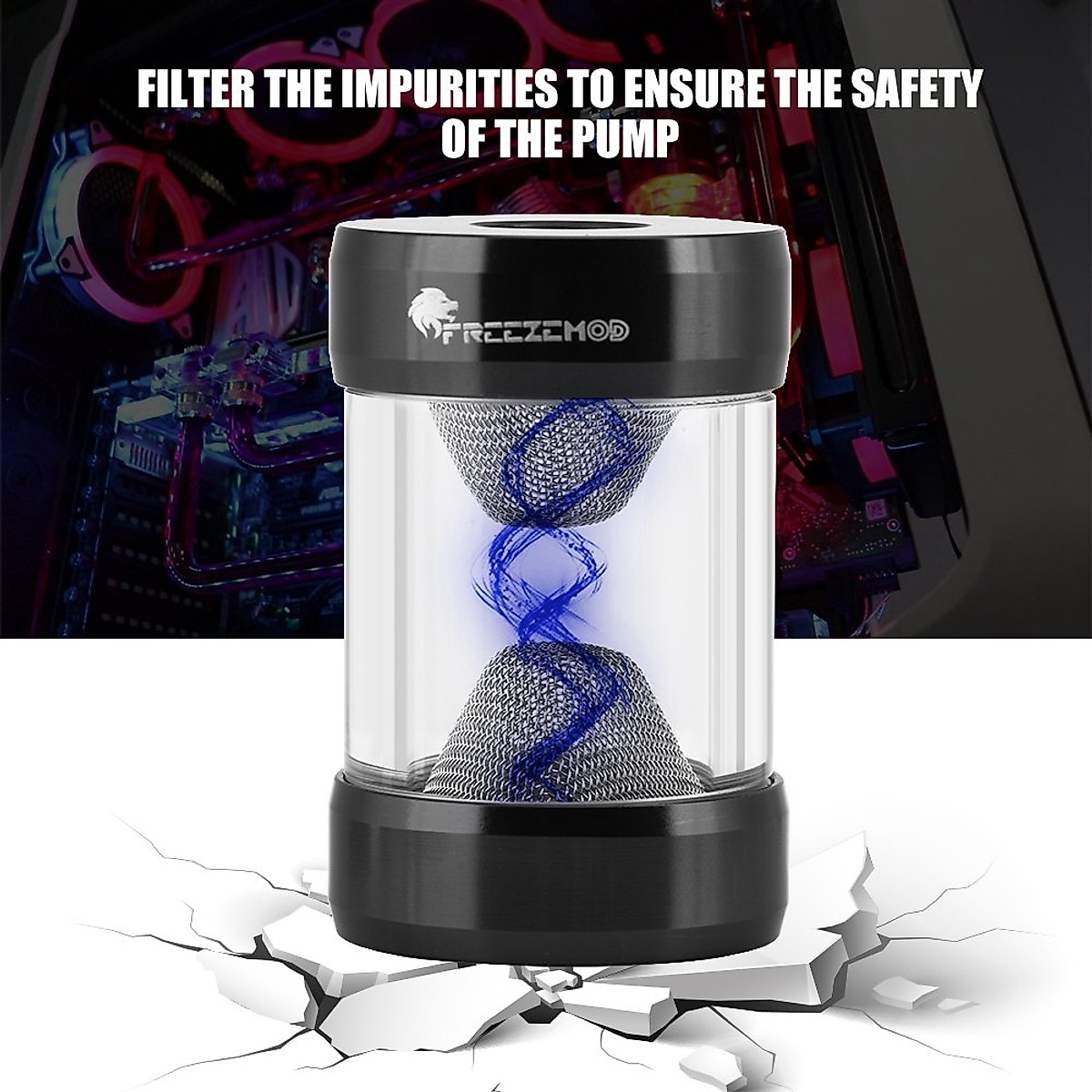 fosa G1/4 Inner Thread Water Cooling System Filter Fine Screen Funnel Shaped Filter for PC Water Cooling, Compatibility Water Cooling Reservoir, Computer Water Cooler Accessories(Black)