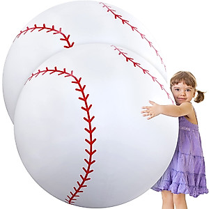 27 Inch Inflatable Balls Large Inflatable Baseball Giant Beach Balls Sports Balls for Pool Summer Outdoor Activity Games Birthday Party Decorations (2 Pcs)