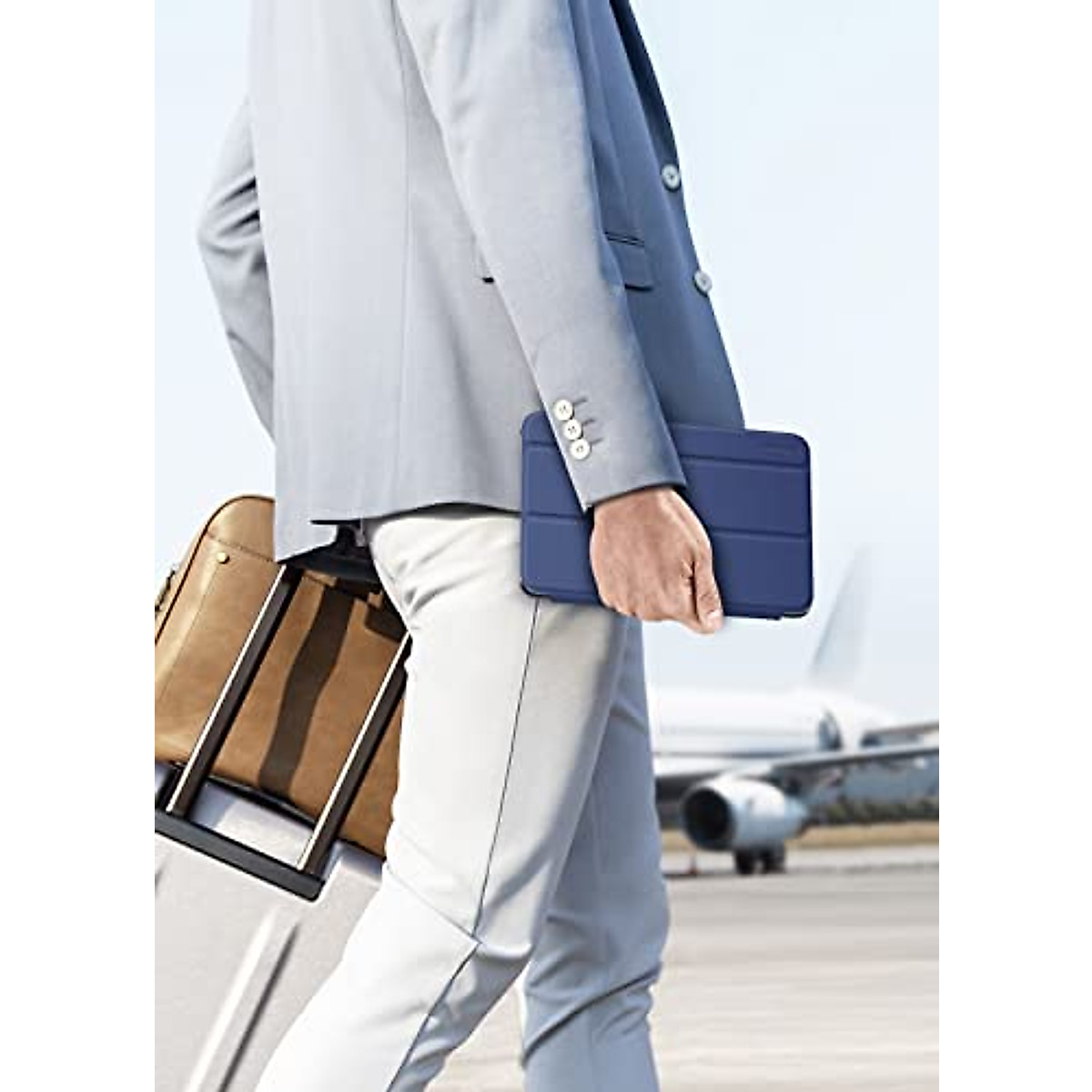 MoKo Case Fits Amazon All-New Kindle Fire 7 Tablet (2022 Release-12th Gen) Latest Model 7", PU Leather Trifold Stand Cover with Translucent Frosted Backshell with Auto Wake/Sleep, Indigo