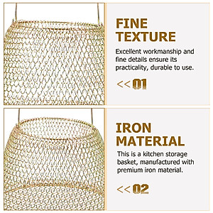 Housoutil Portable Egg Basket Telescopic Iron Wire Shopping