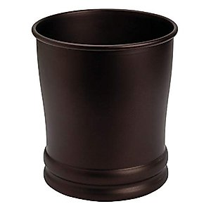 iDesign Round Metal Waste Basket, The Olivia Collection – 9" x 9" x 10", Bronze