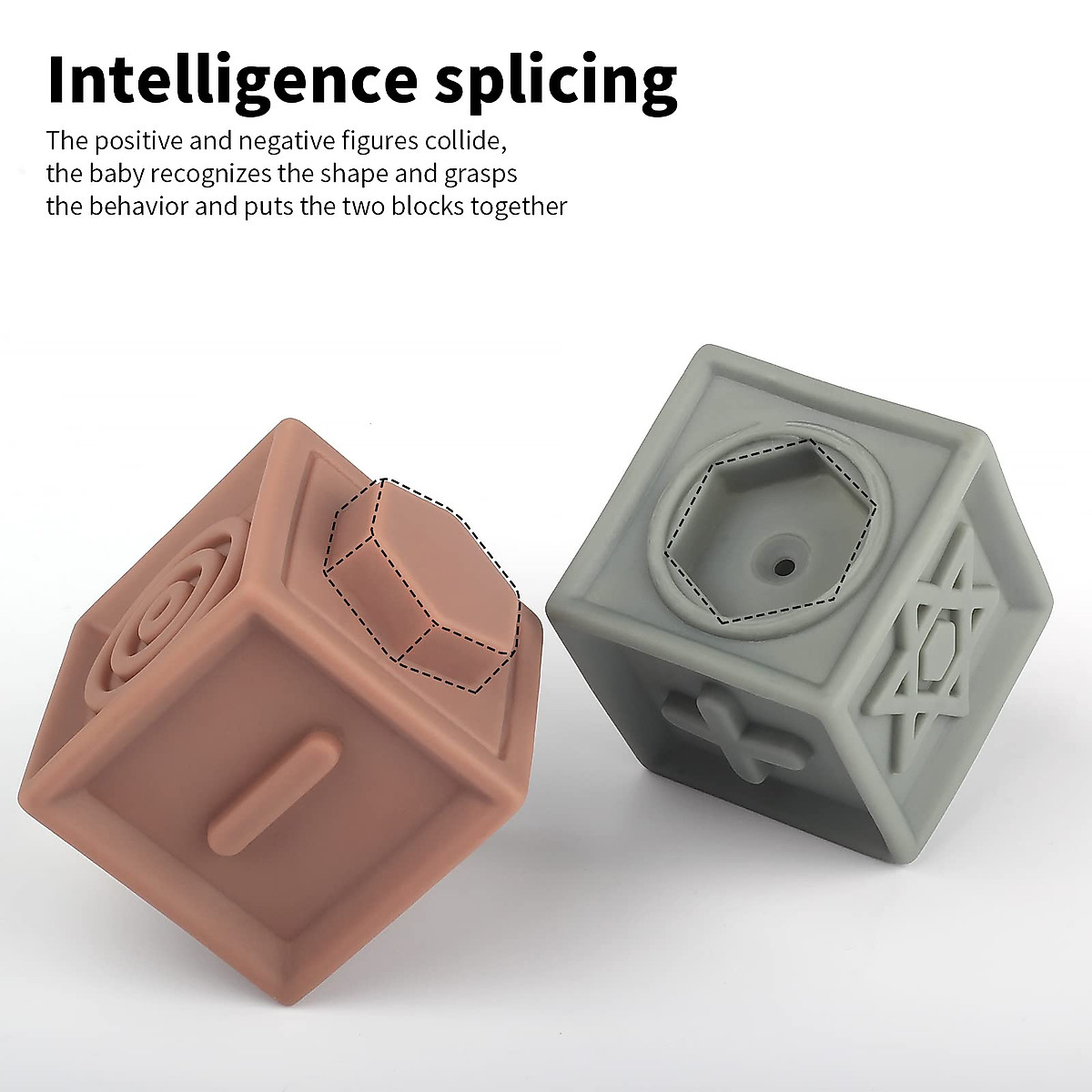 MORNSUNO Baby Blocks 6 to 12 Months,Soft Building Blocks for Babies 6 Months and up, Stacking Teething & Squeezing Toys for Infants Toddlers, Cube Blocks with Numbers Animals Fruits Textures