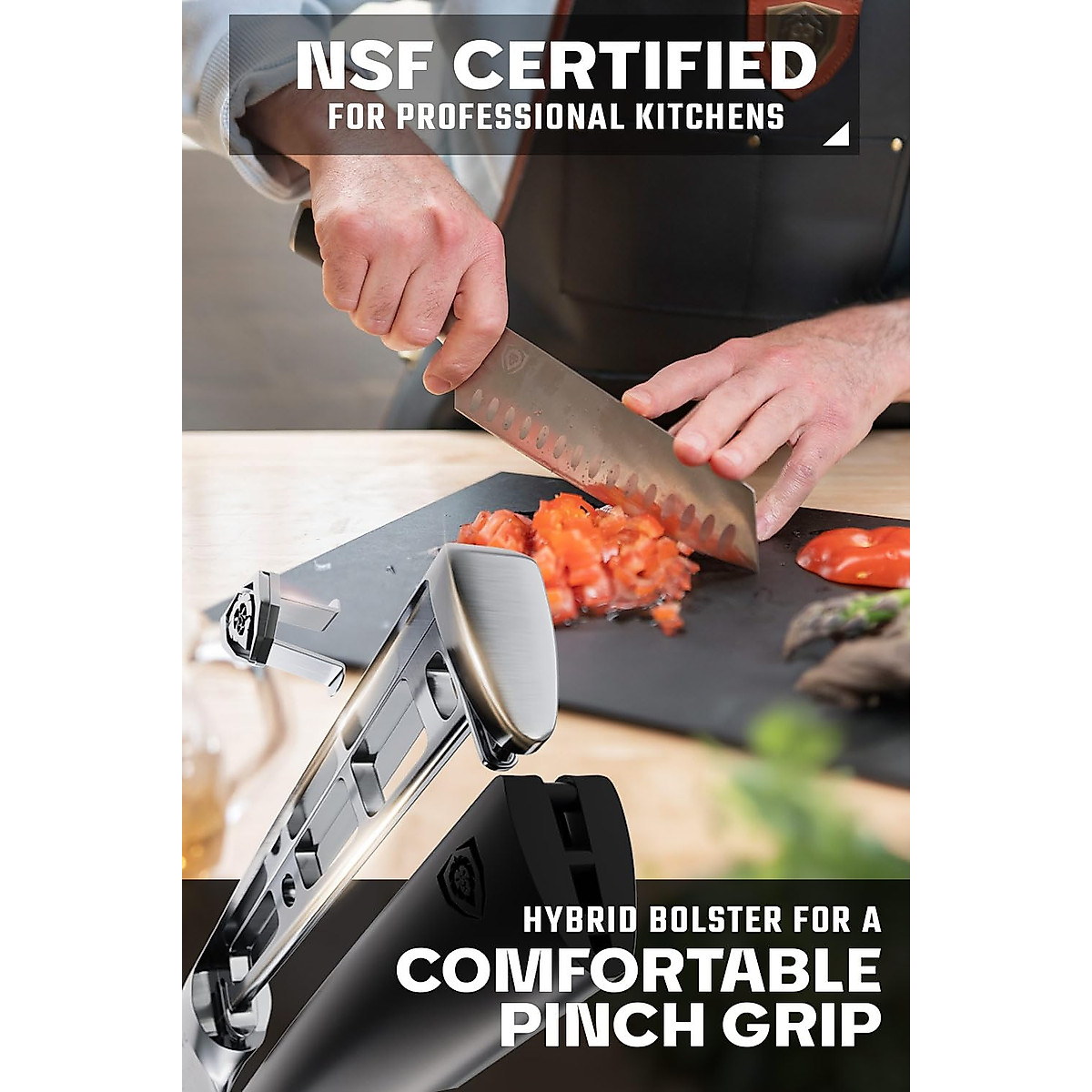 DALSTRONG Vanquish Series-24pc Stainless Steel Knife Set with Block and Kitchen Scissors-Forged High Carbon German Steel-Gift Knife Set w/POM Black Handle-NSF Certified