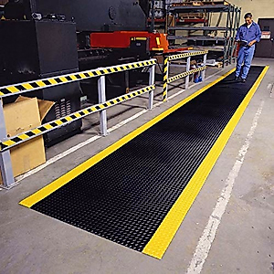 American Floor Mats - Diamond Plate Runner Mats - Durable, Abrasion Resistant Vinyl Mats, Rolls Grey 3/16" Thick x 2' x 10'