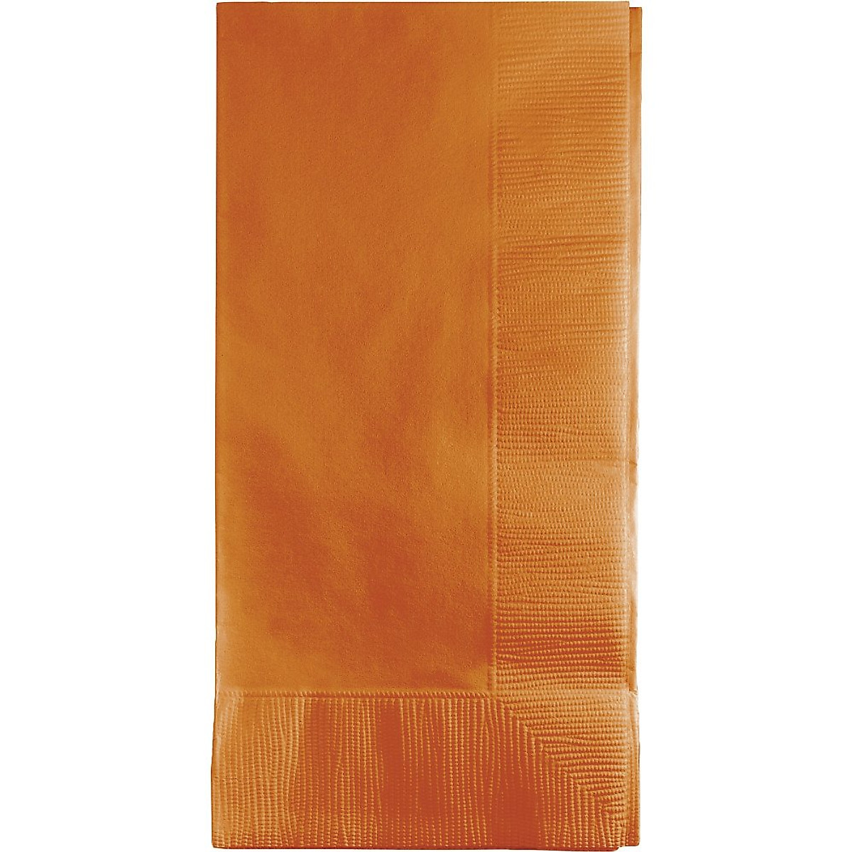 Creative Converting 323401 2PLY 1/8FLD Touch of Color 50-Count Dinner Napkins, 1/8 Fold, Pumpkin Spice, 6.5" x 6.5", Orange