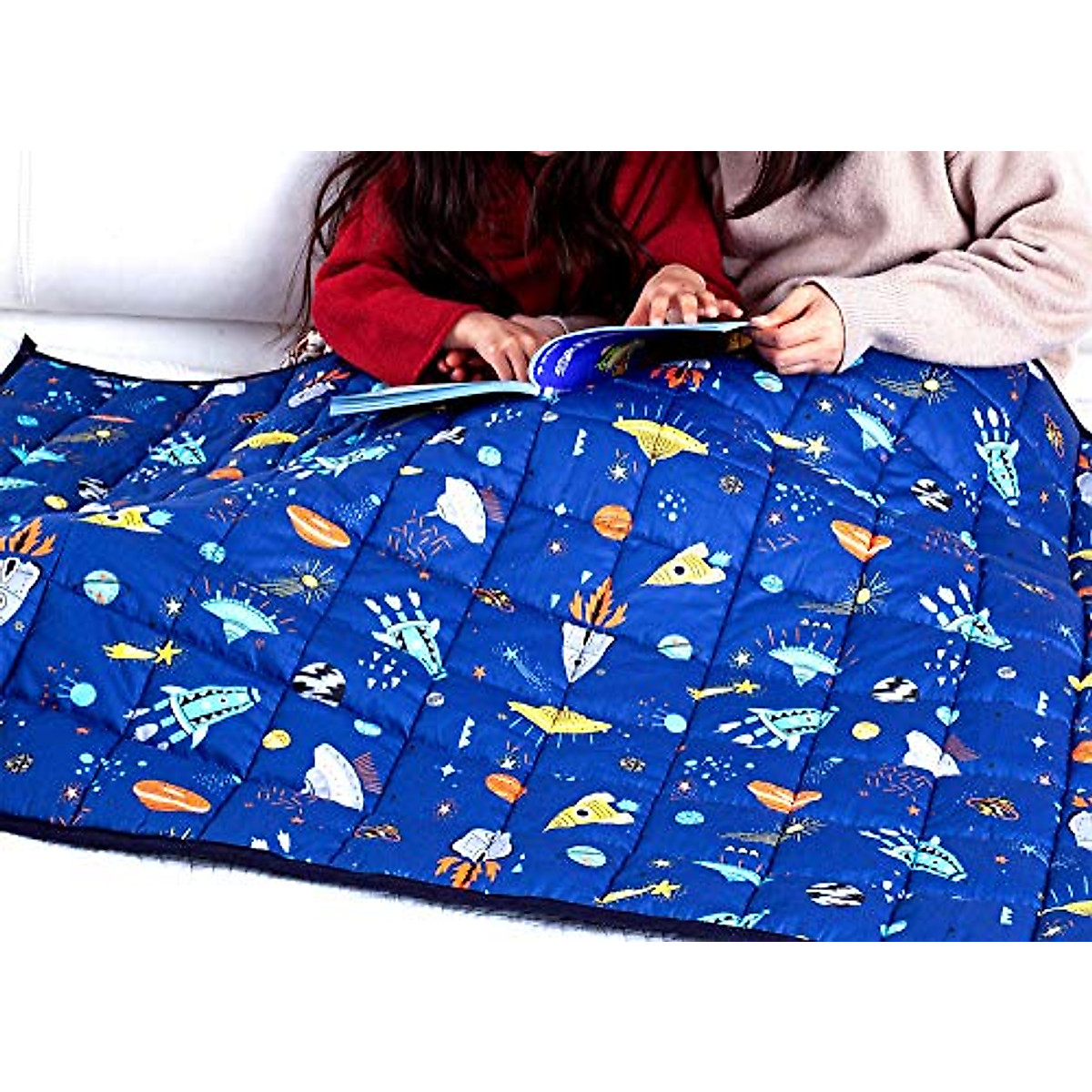 BEDCOLOR Weighted Blanket Heavy Blanket (Spaceship, 41×60 inches-7 lbs)