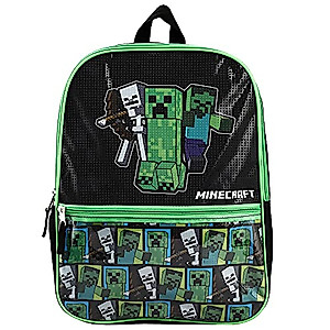 Minecraft 4-Piece Backpack Set with Folding Lunch Bag