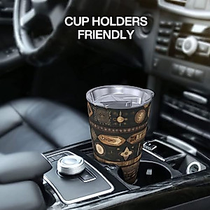 WXZYFP Car cup (single silver rim), can use a straw or drink directly, easy to use.Bohemian style