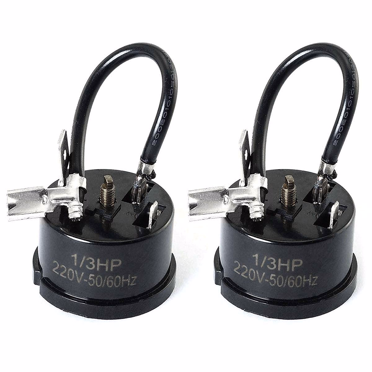 MEETOOT 2pcs 1/3HP-250W Refrigerator Thermal Overload Protector Compressor Replacement Part for Mini Refrigerator, Wine Center and Beverage Cooler