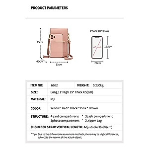 Cute and Stylish Mobile Phone Case Bag, Small Crossbody Cell Phone Purse for Women, Mini Messenger Shoulder Handbag Wallet (Red)