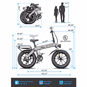 Luckeep Folding Electric Bike for Adults 1500W Peak Motor, 28MPH 60 Miles,720WH Removable Battery 20'' x 4.0 Fat Tire Ebikes for Adults with Hydraulic Brakes, NFC Unlock, APP, UL 2849 E-Bike