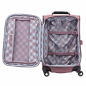 Travelpro Maxlite 5 Softside Expandable Luggage with 4 Spinner Wheels, Lightweight Suitcase, Men and Women, Dusty Rose Pink, 3-Piece Set (21/25/29)