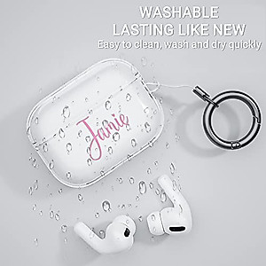 KEAECIZ Personalized Custom Case for AirPods Pro (2nd Generation),Custom Text Clear Soft TPU Protective Cover Design Your Own AirPods Pro 2022 Headphone Cases with Keychain