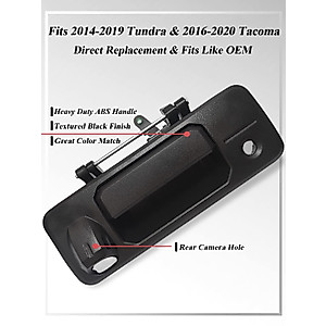 SYOAUTO Tailgate Handle for 2014-2019 Toyota Tundra and 2016-2020 Toyota Tacoma Liftgate Latch Handle with Rear Camera Hole Replaces# 69090-0C090, 69090-0C091