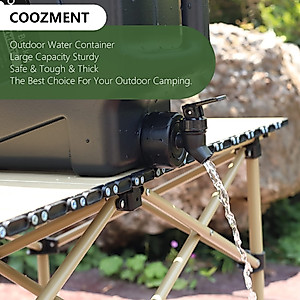 COOZMENT 3.2 Gallon (12L) Portable Water Containers with Spigot, BPA Free Water Jug, Black Water Tank, Multifunction Water Storage Containers for Camping Outdoor Hiking,Emergency Stroage,Drink